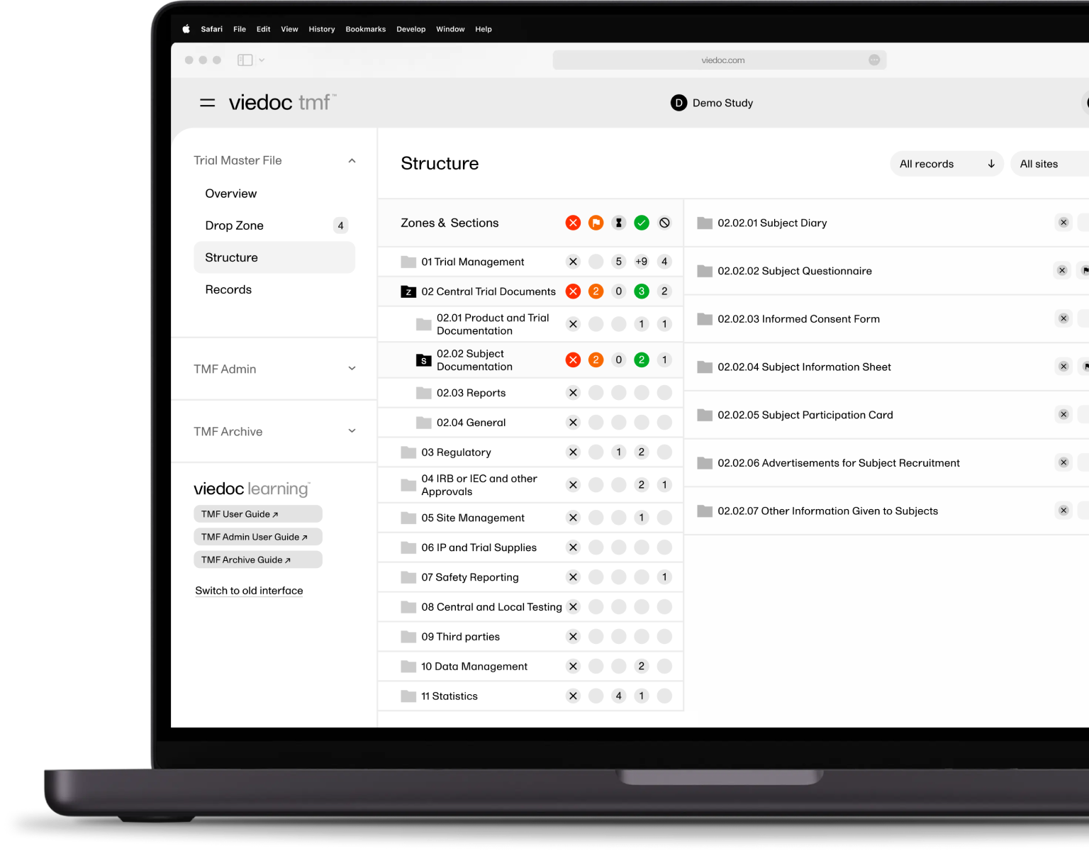 Viedoc TMF - Electronic Trial Master File Software